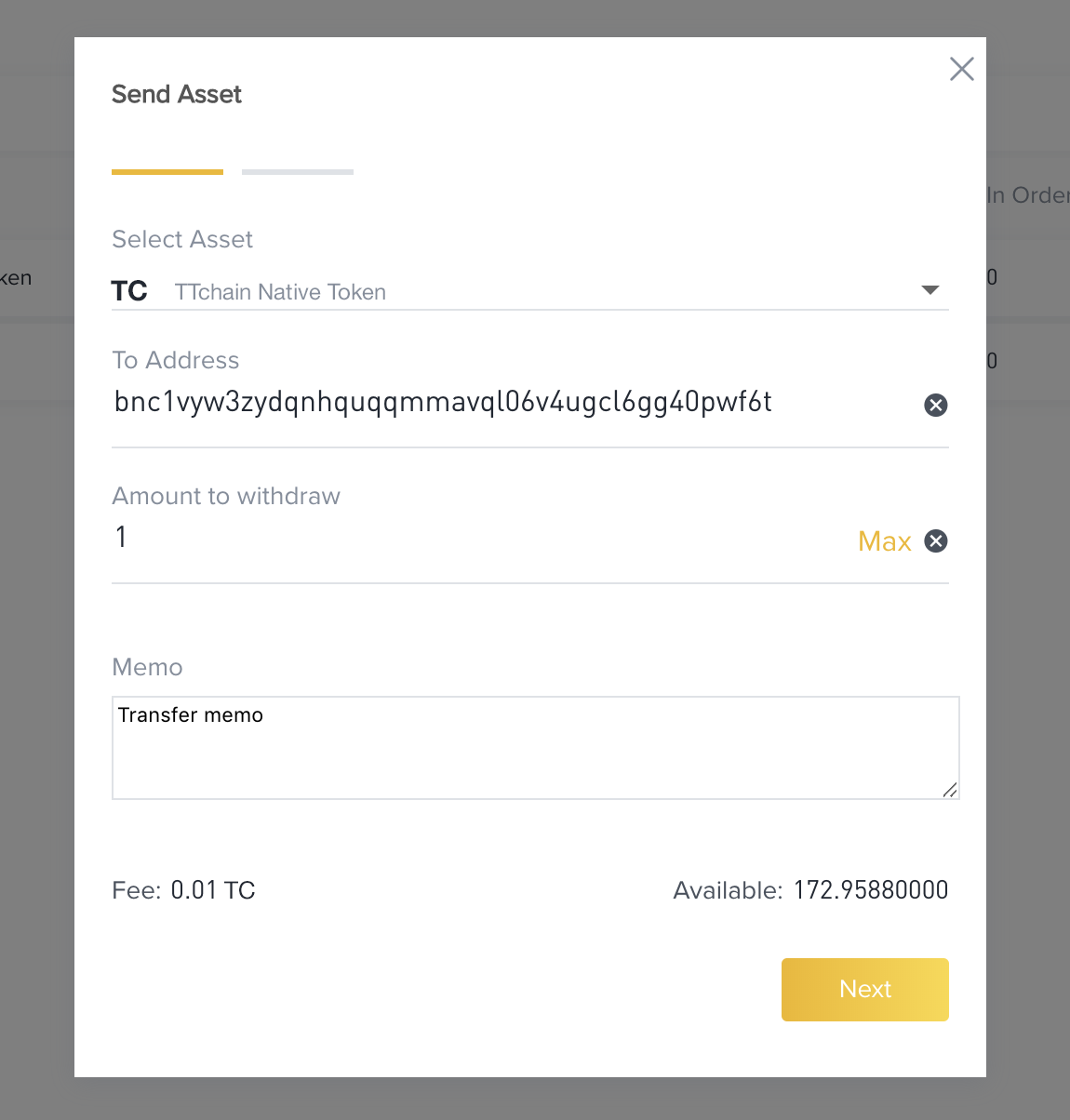 Asset Transfer - TTCoin Chain Docs